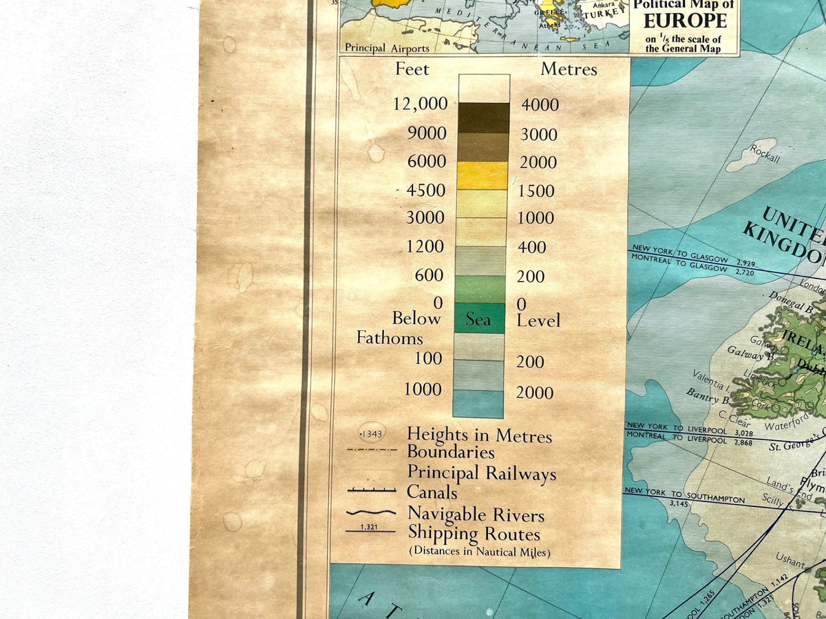Phillips' Series 1970 European Politcal Boundaries Educational Wall ...